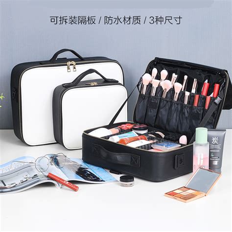 化妆箱手提家用便携女化妆包多功能双层跟妆护肤品包收纳盒大容量虎窝淘