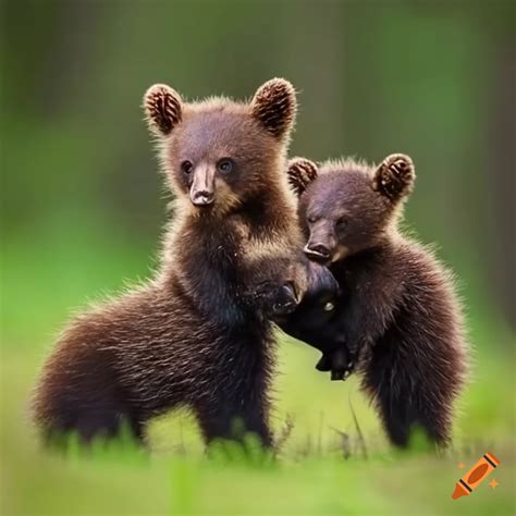 Black Bear Cubs Playing