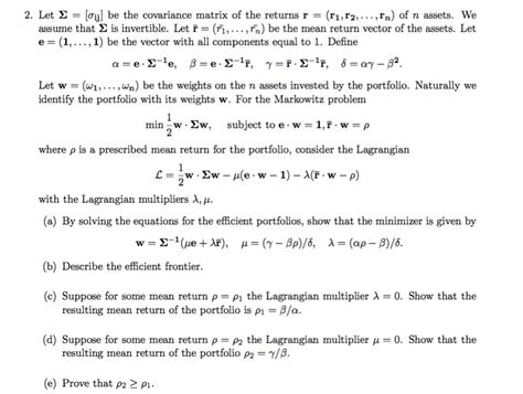 Let Sigma [sigma Ij] Be The Covariance Matrix Of