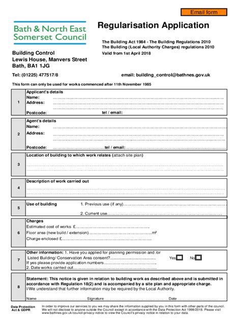 Fillable Online The Building Regulations 2010 Building Notice