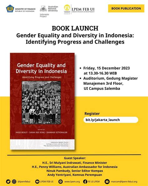 Launch Of Gender Equality And Diversity In Indonesia Identifying Progress And Challenges