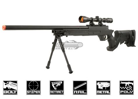 Well Awm Aps2 Bolt Action Sniper Airsoft Rifle W Scope Black
