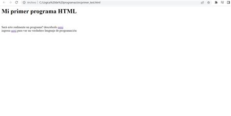 Primer Test Html Y Javascript Lógica De Programación Primeros Pasos