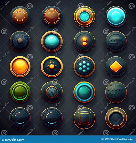Template Round Game Button Ai Generated Stock Illustration