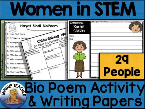 Women In Stem Biography Poem Activity And Writing Papers Teaching