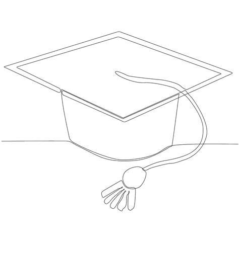 Premium Vector Continuous Line Graduation Cap Graduate Symbol