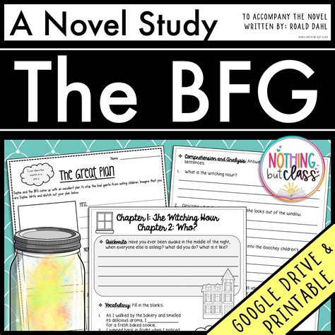 The Bfg Novel Study Unit Comprehension With Activities And Tests