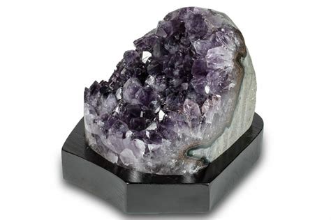 505 Deep Purple Amethyst Geode With Wood Base Uruguay 275666 For