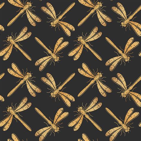 Download Golden Dragonfly Artistic Pattern Wallpaper