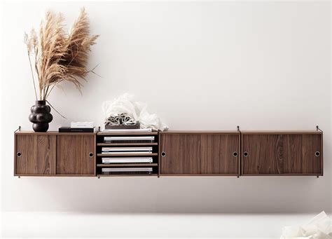 String System Walnut Storage Est Living Product Library