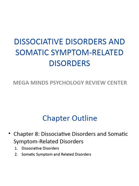 08 Dissociative Disorders And Somatic Symptom Related Disorders Pdf