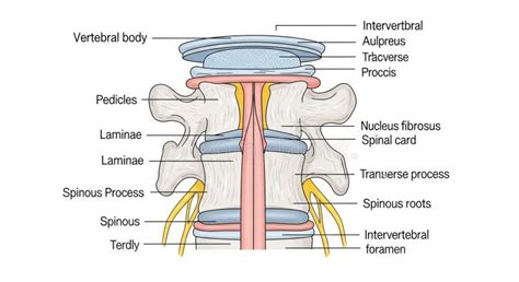 Labeled Include The Vertebral Body Intervertebral Disc Transverse Stock