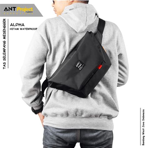 Ant Project Alpha Mens Shoulder Bag Sling Bag Man Crossbody Bag Full Black Mens Waist Bag