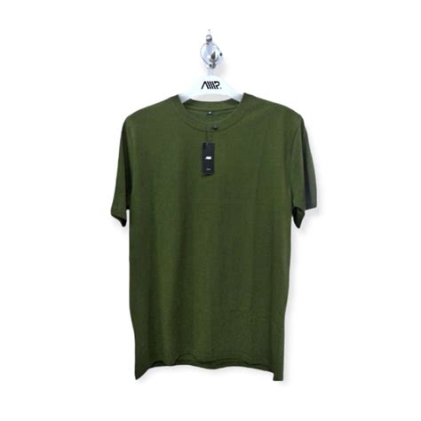 Hijau Anmore Army Green Plain T Shirt Shopee Philippines