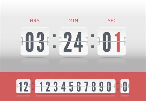 Premium Vector White Scoreboard Number Font Analog Airport Board Countdown Timer Vector