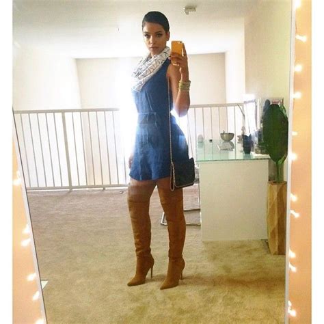 Thigh High Boots Heels Denim Spring Denim Knee High Boots Denim Mini