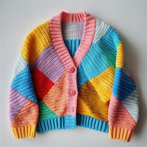 Granny Square Cardigan Colorful Fall Cardigan Patchwork Cardigan