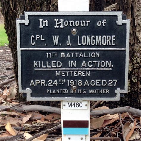 M480 Corporal William Longmore 1 Australian Machine Gun Battalion Honour Avenues