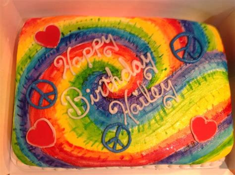 Colorful Tye Dye Birthday Cake