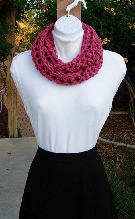 Small Infinity Scarf Skinny Loop Scarf Short Winter Cowl Solid