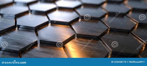 Metallic Background With A Futuristic Hexagonal Grid Pattern In A Brushed Aluminum Finish