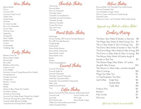 Menu At Creating The Habit Nutrition Pub And Bar Layton
