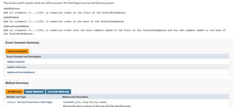 this enum is used to specify which test will be