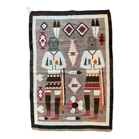 Antique Navajo Weaving 1920s Gallegos Canyon Yei Be Chai 37 X 53