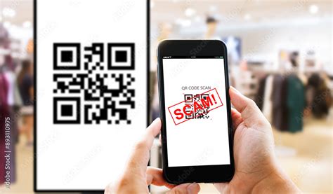 Fake Qr Code Scams Fraud Phishing Concept Man Hands Using Smart Phone