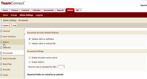 Document Security Default Settings In Admin Settings Mitratech