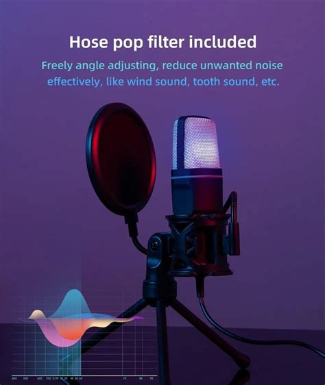 Yanmai Usb Gaming Microphone Rgb Gaming Microphone With Rgb Lighting And Foldable Tripod At Rs