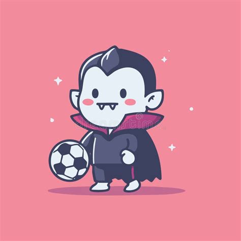 Vampire Halloween Dribbles The Ball Stock Vector Illustration Of