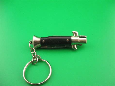 Anchor Inox 10cm Italian Keychain Picklock Stiletto Black Mini Automat