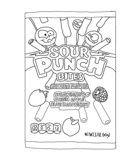 Sour Punch Bites Paper Squishy Template Easy Doodles Drawings Paper