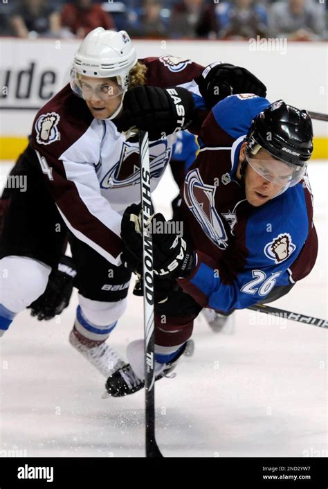 Colorado Avalanche Center Paul Stastny 26 Is Knocked Off His Skates