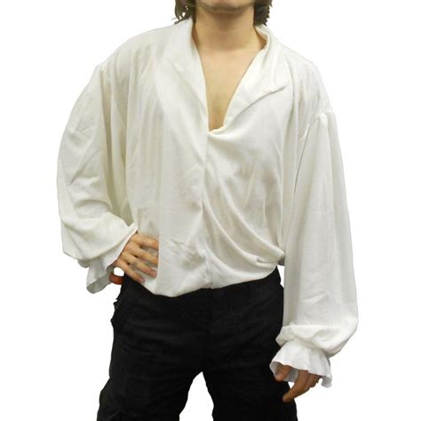 Wicked Costumes Mens Aesthetic Female Pirate Costume White Pirate Shirt