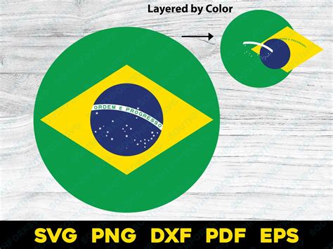 Brazil Flag Circle Layered By Color Svg Png Dxf Eps Pdf Vector