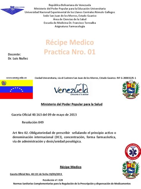 Récipe Médico En Venezuela 2023 2024 Pdf