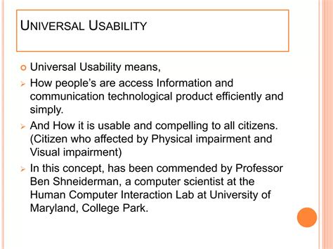 Universal Usability User Interface Engineering Ppt