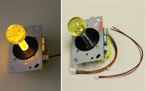 Illuminated Led Arcade Joystick Switchable From 8 Way To 4 Way Yellow Holland Computers Inc