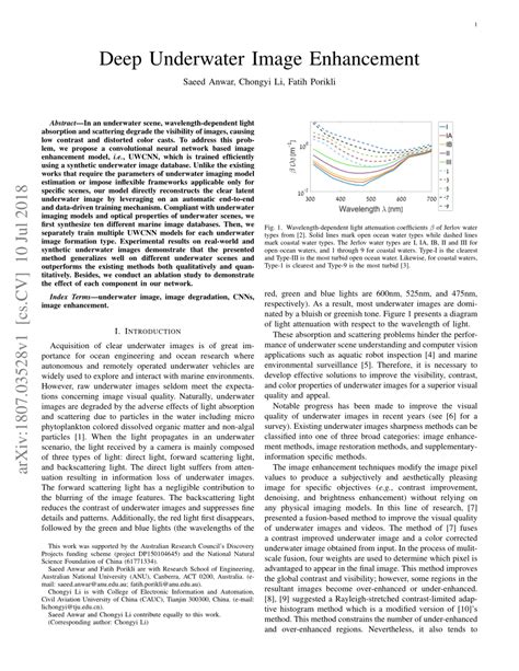 PDF Deep Underwater Image Enhancement
