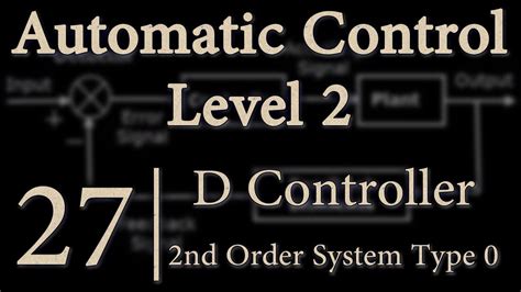 Automatic Control 2 27 Derivative D Controller 2nd Order System