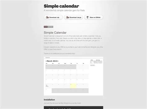 Simple Calendar By Excid A Undefined Template Built At Lightspeed