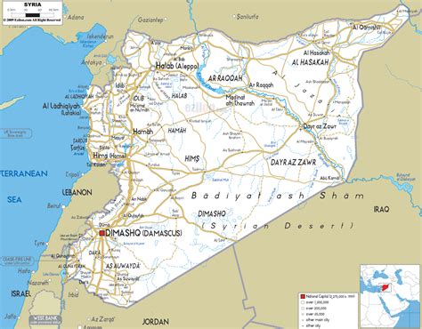 Detailed Clear Large Road Map Of Syria Ezilon Maps