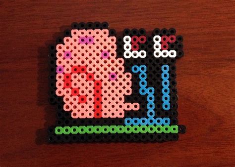 Spongebob Squarepants Inspired 8 Bit Perler Gary The Snail Via Ebperler Click On The Image
