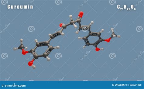 Curcumin Or E100 Molecular Structure Isolated On White Background
