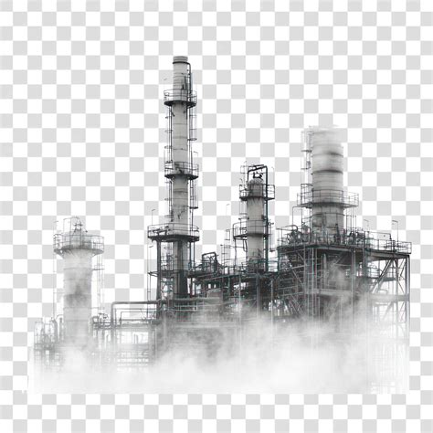 Png Industrial Plant Emitting White Smoke Premium Ai Generated Psd