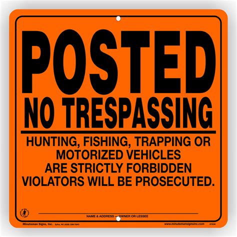 Posted No Trespassing No Motorized Vehicles Aluminum Sign No