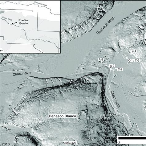 Hillshade View Of The Confluence Of Chaco Wash And Escavada Wash Map Download Scientific