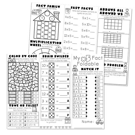 Multiplication Fact Fluency Brochure Fact Foldable Multiply 5